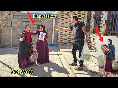 The caretaker brings a servant to the house to help Faraj and her children...