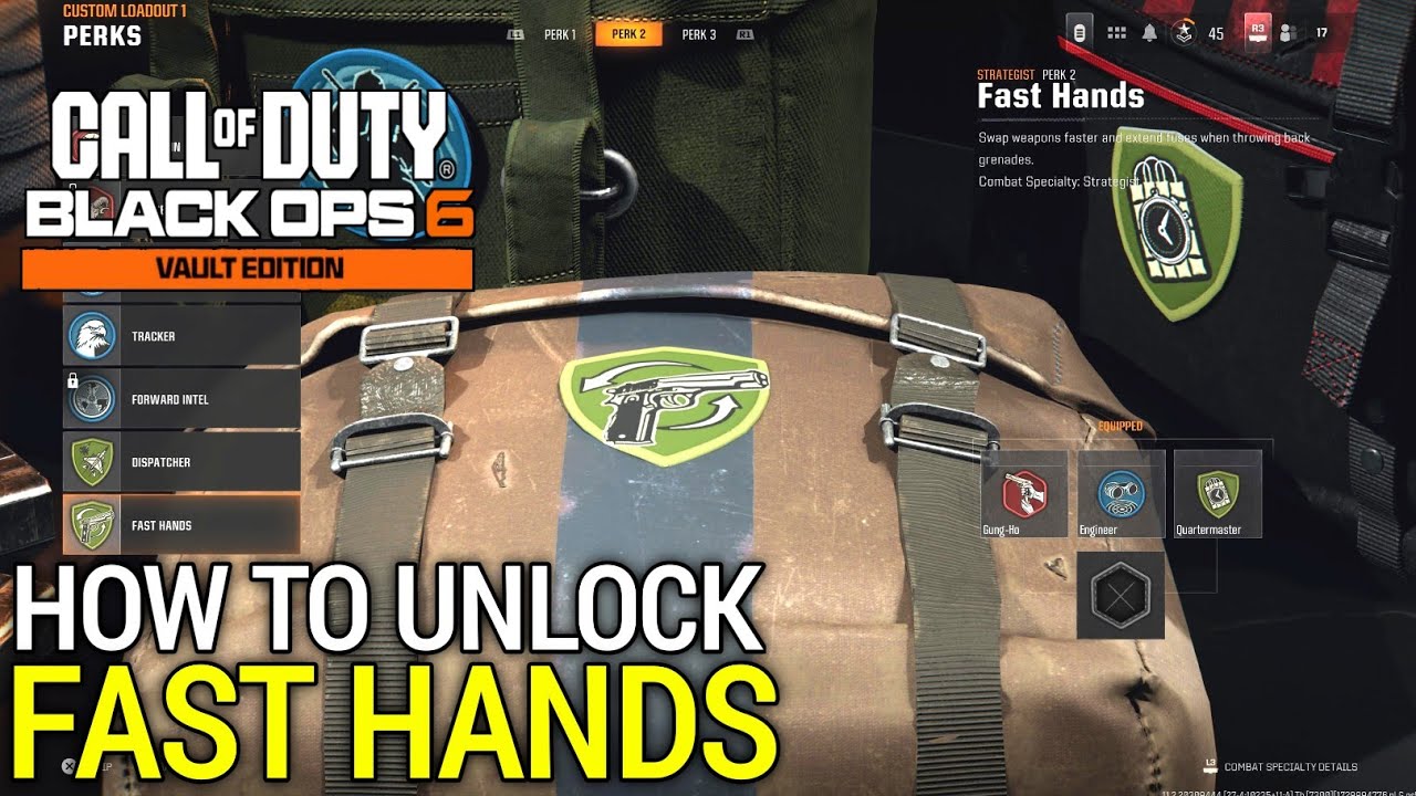 How to Get Fast Hands BO6 Fast Hands Perk Unlock BO6 | BO6 How to ...