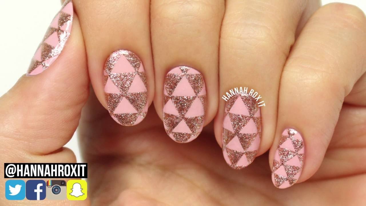 Graphic Triangle Nail Art Tutorial by Hannah Rox It - YouTube