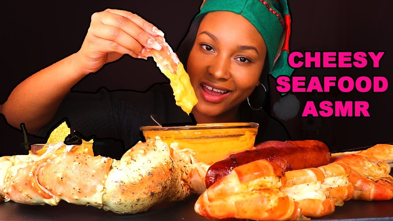 ASMR ALASKAN KING CRAB + PRAWNS CHEESY SAUCE FONDUE 먹방 | QUEEN BEAST ...