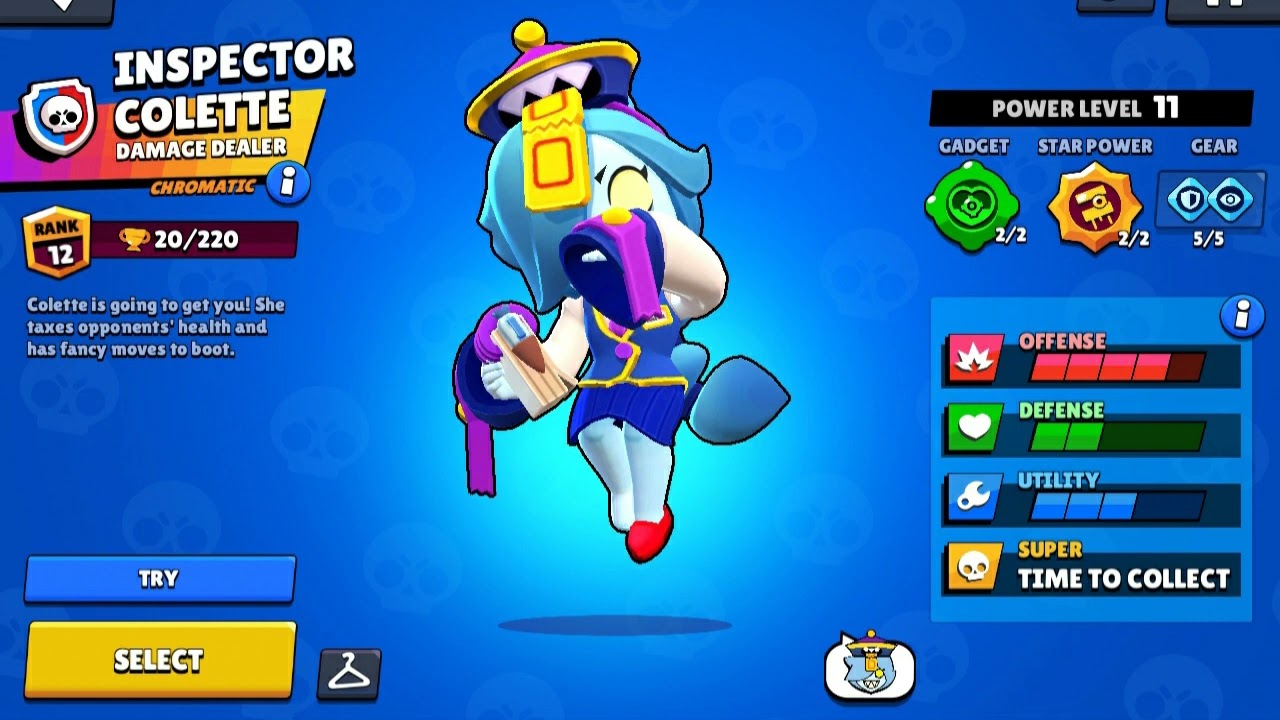 BRAWL STARS SEASON 15 NEW INSPECTOR COLETTE SKİN! #ghoststation - YouTube