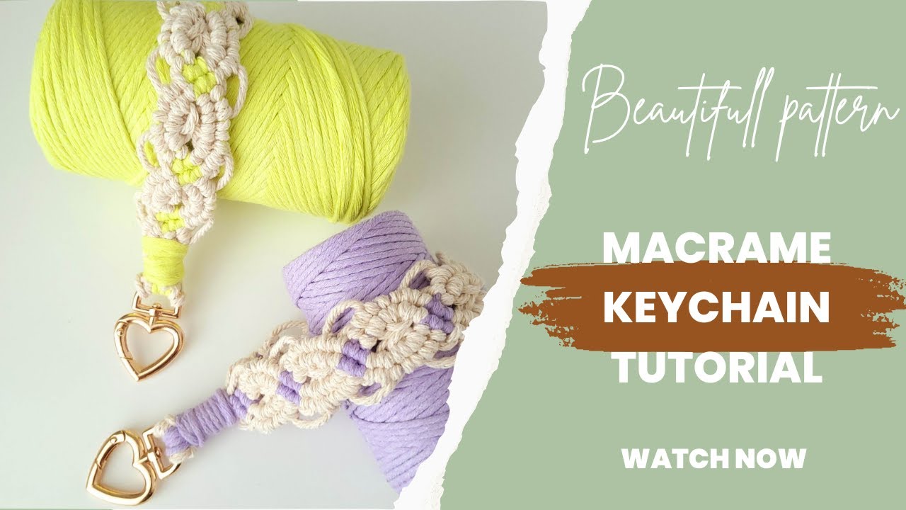 Macrame keychain tutorial. Macrame tutorial. Keychain tutorial ️ ...