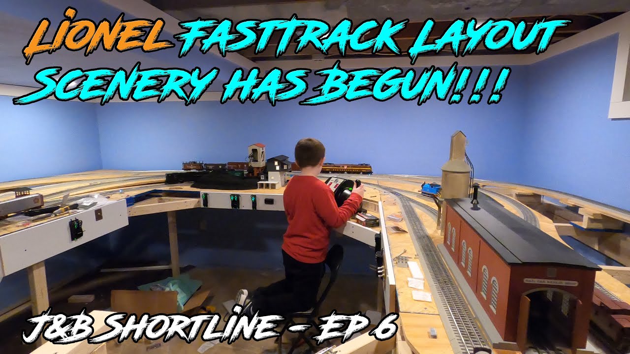 Lionel Fastrack Layout - J&B Shortline - Ep 6 Scenery has Begun - YouTube