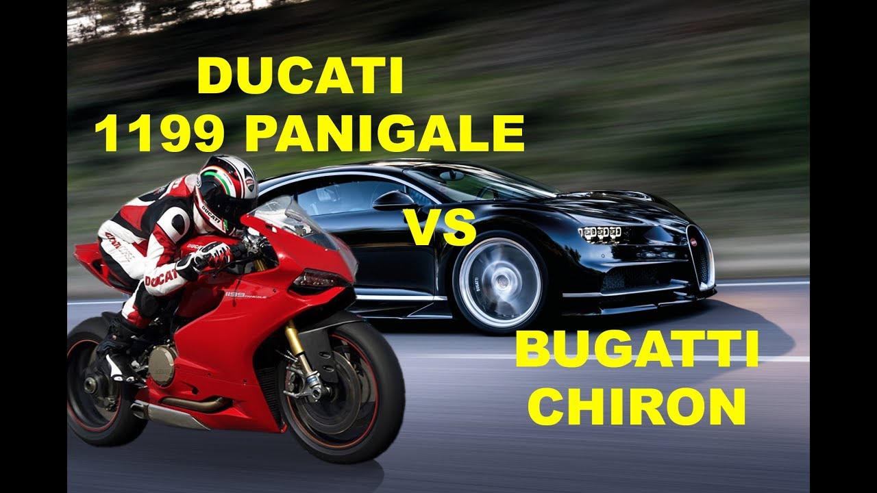 Ducati 1199 Panigale vs Bugatti Chiron - Drag Race Comparison - YouTube