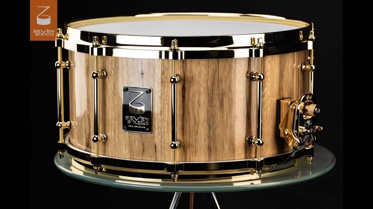 Seven Six Drum Company's 7x14" Black Limba Custom Snare Drum with Brass ...