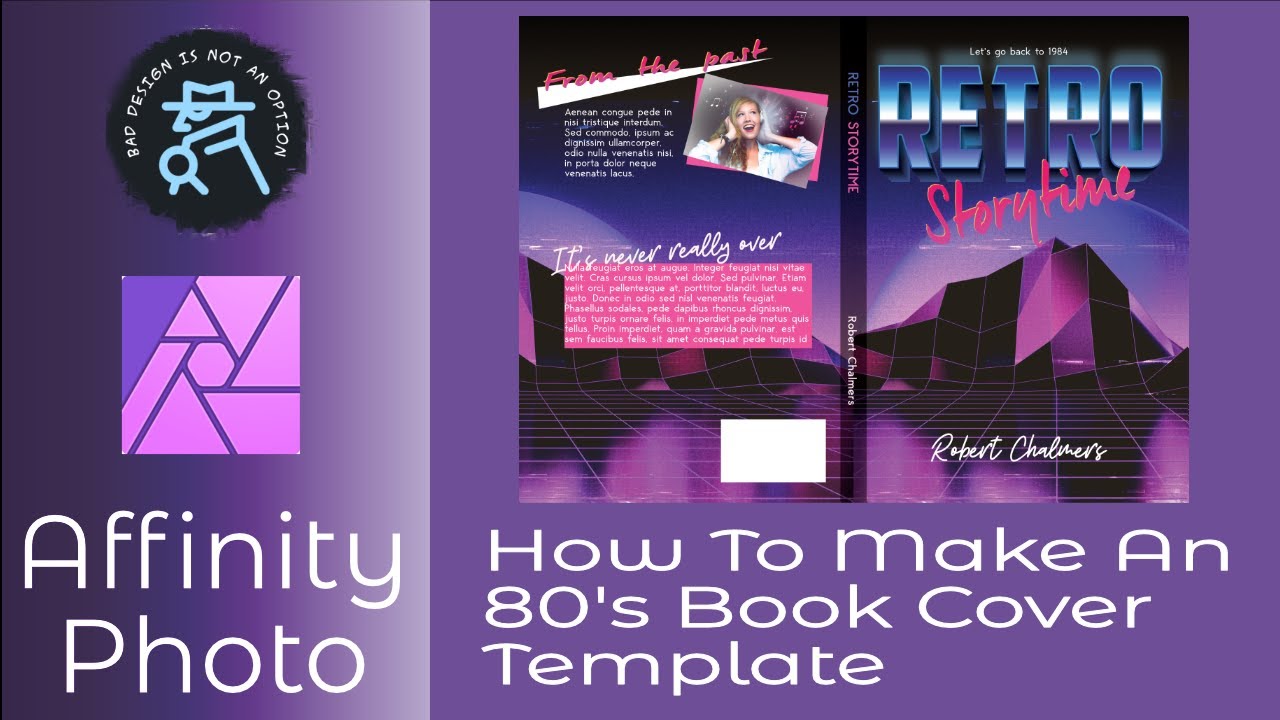 How to Make A Retro 80s Book Cover Template in Affinity Photo - YouTube