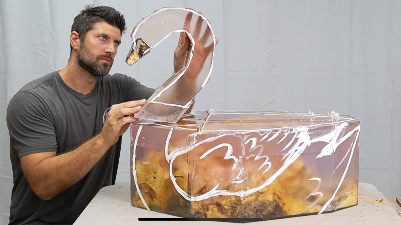 Carving 9 Gallons of Epoxy & Wood Into a 🦢 - YouTube