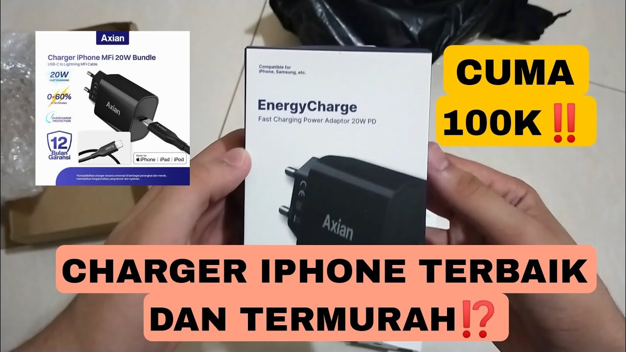 CHARGER IPHONE MFI TERMURAH DAN TERBAIK⁉️AXIAN MFI 20W, CUMA 100K‼️CAS ...