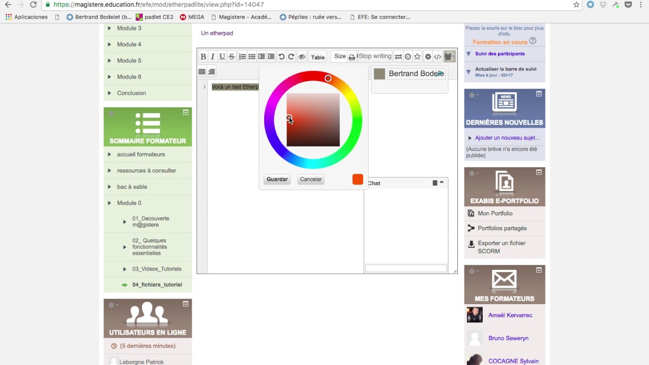 Tutoriel 10 - Magistère: Utiliser EtherPad - YouTube