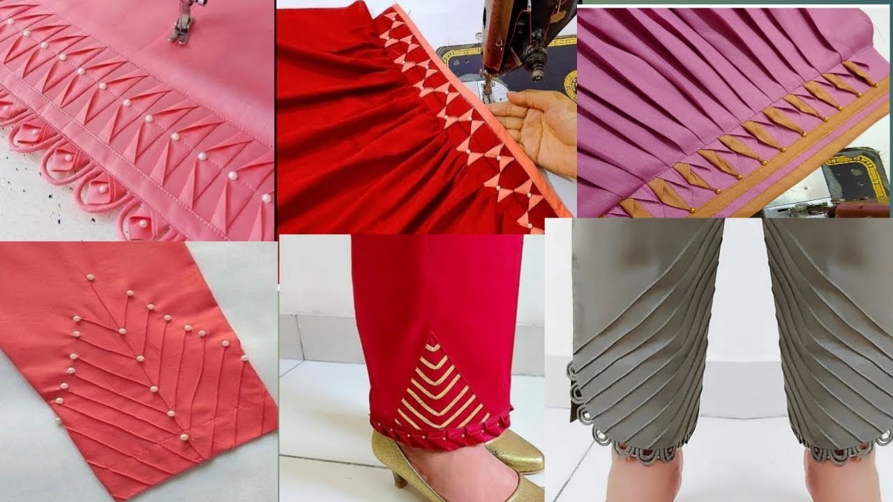 How to design creative and stylish trouser bottom designپانچہ ڈیزائن ...