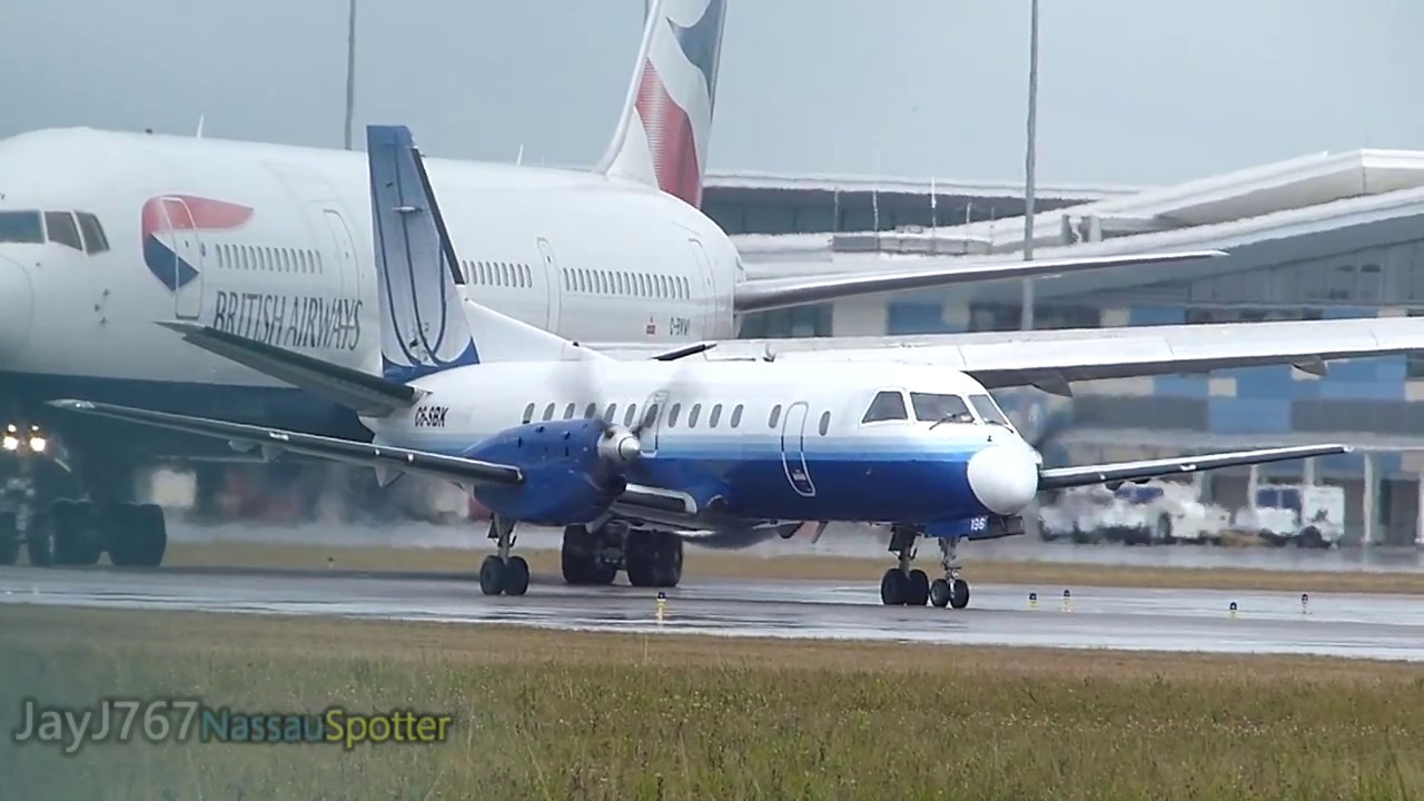 Sky Bahamas Saab 340B Takeoff & Landing in Nassau - C6-SBK - YouTube