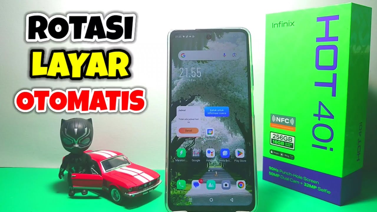 Cara Mengaktifkan Rotasi Otomatis di HP Infinix Hot 40i - YouTube