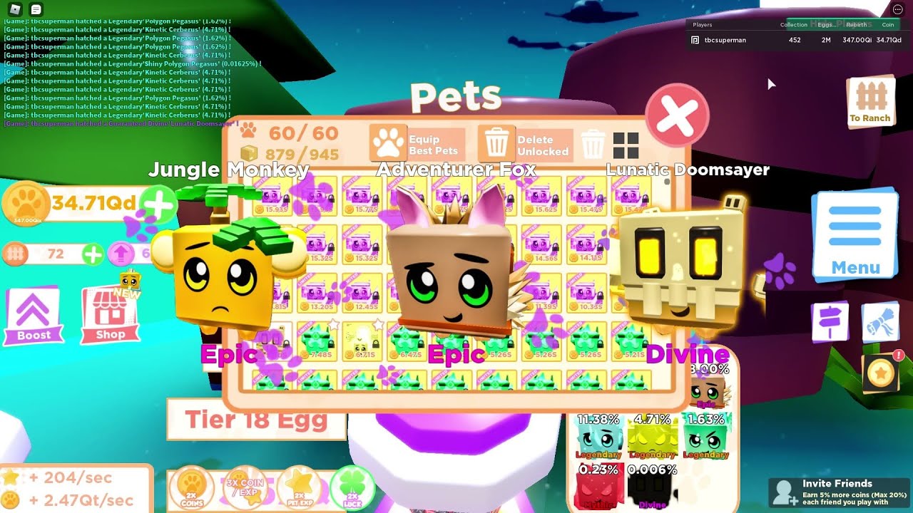 Pet Ranch Simulator 2 - Opening Tier 18 Eggs and Getting the New Divine ...