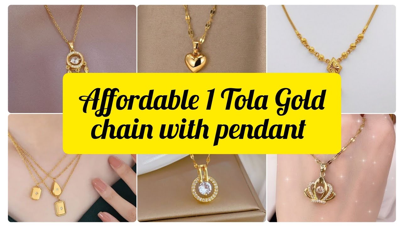 Affordable 1 Tola Gold Chain With Pendant Perfect For Daily Wear - YouTube