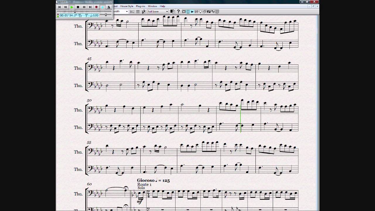 Pokemon Sheet Music - Red & Blue Version Medley for Trombone - YouTube