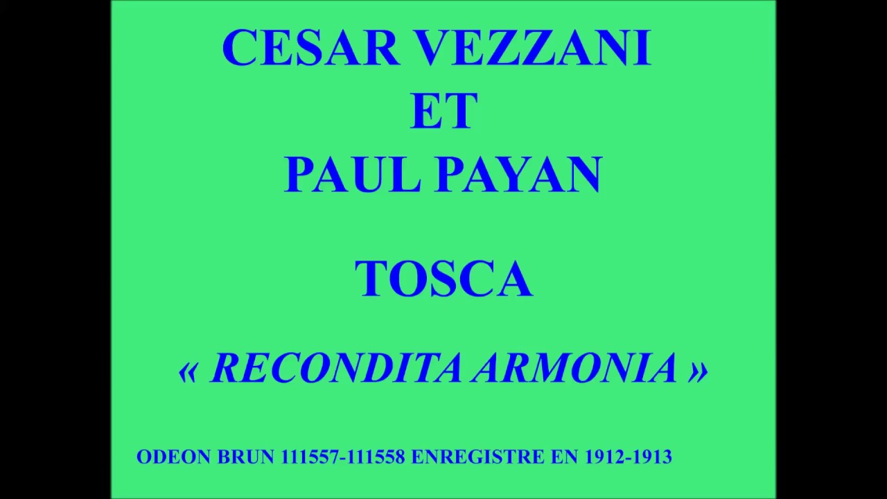 César Vezzani et Paul Payan Recondita armonia en français Odeon brun ...