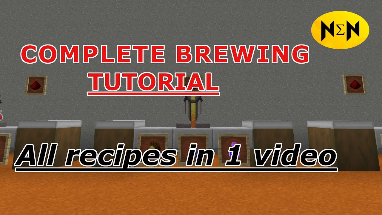 Potion Brewing tutorial ALL THE RECIPES IN 1 VIDEO Minecraft 1.16 ...