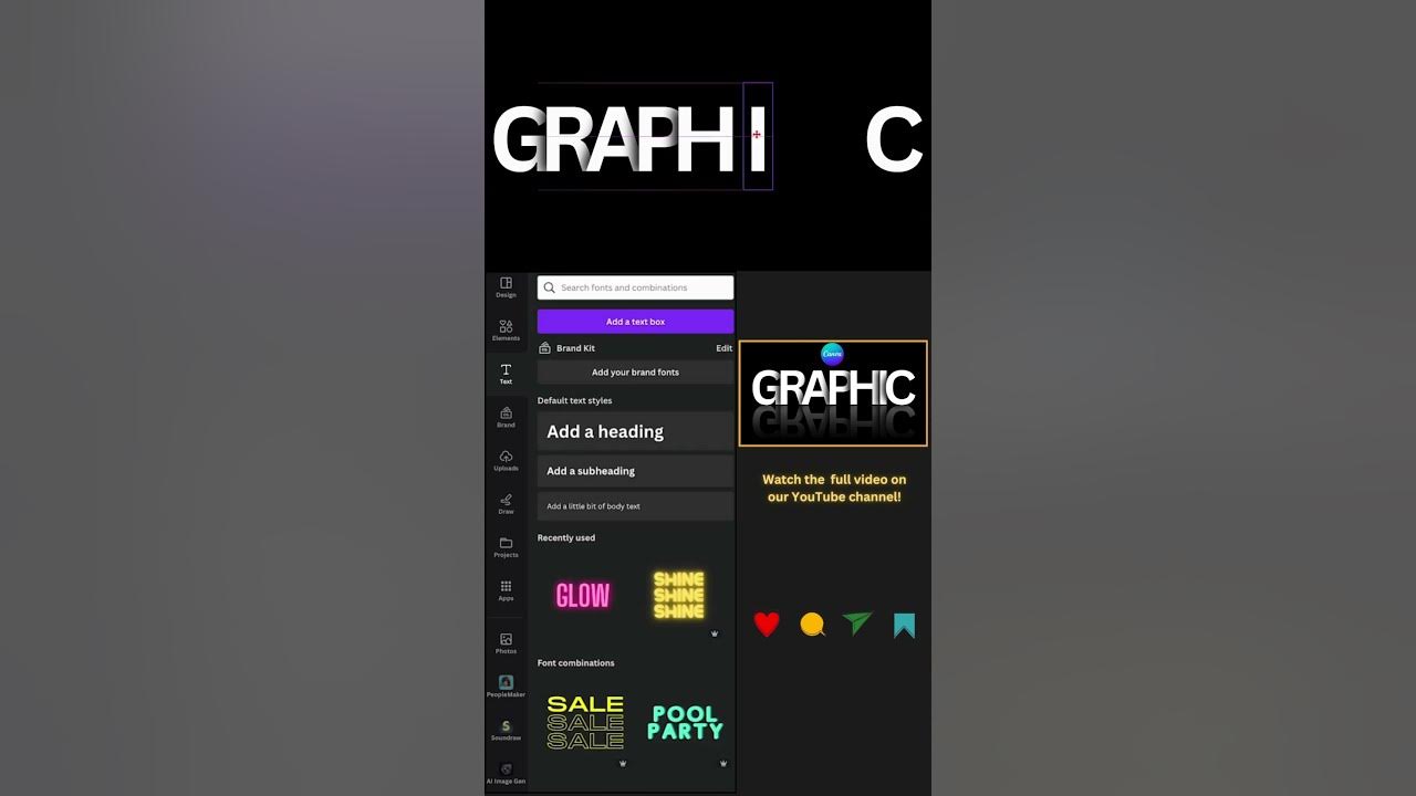 Creating an Overlapping Text Effect with a Reflection in Canva - Tutorial - YouTube