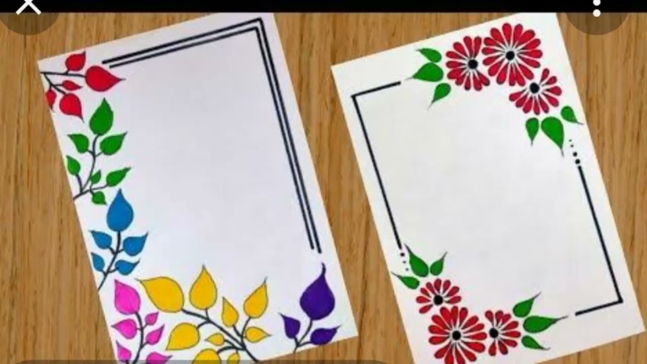 FLORAL/FLOWER BOARDER IDEAS FOR PROJECT||ASSIGNMENTS PAGE DECORATION|# ...