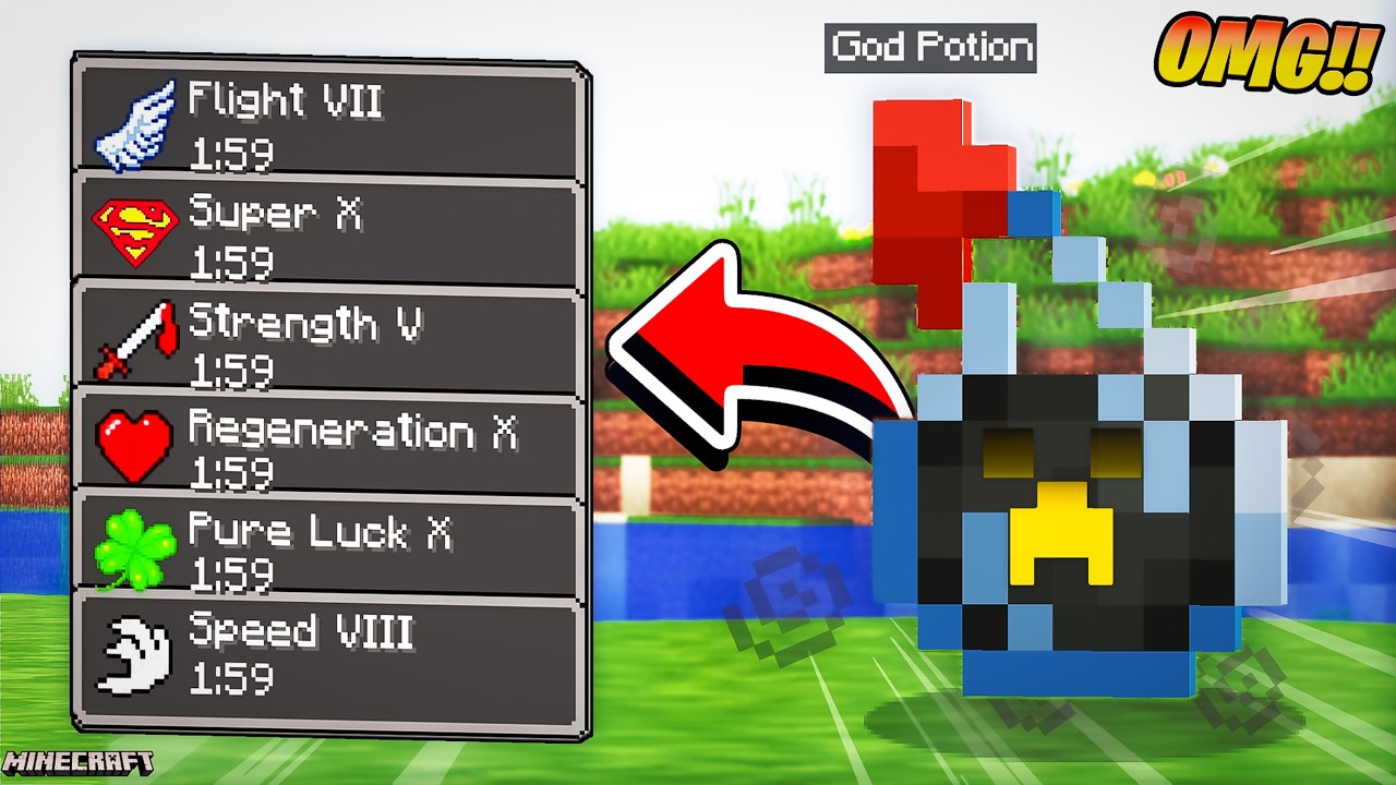 This Custom Potion Gave Me GOD Powers in Minecraft! ⚡👑 - YouTube