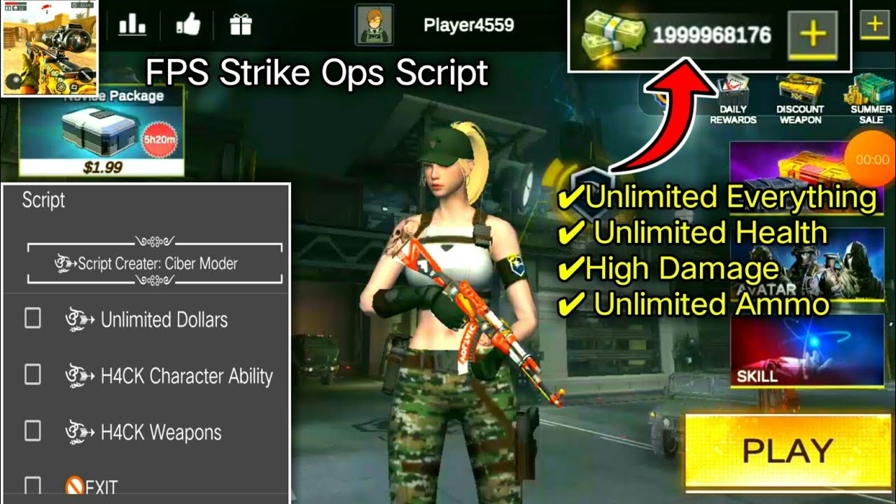 💥Tutorial FPS Strike Ops-Modern arena Script get Resources, get HP,High ...