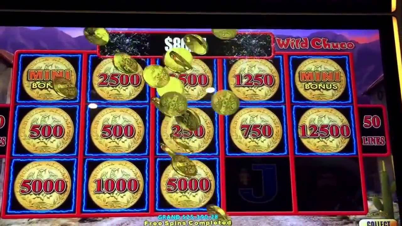 Lightning Link - $5 bet - Wild Chuco - free spins win - pokie slots ...