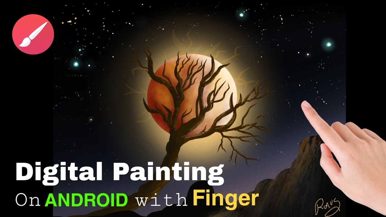 Digital Painting tutorial For Beginners | Fantasy MoonNight Drawing ...