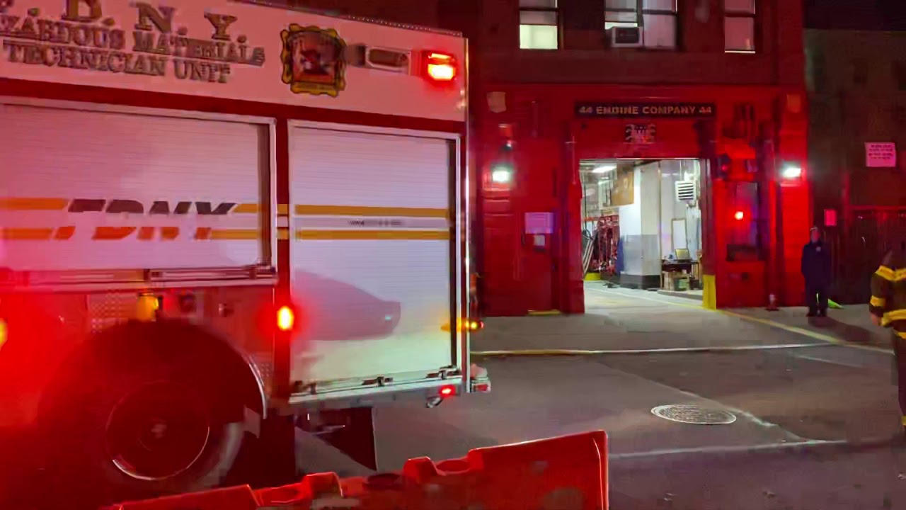 FDNY HMTU 44 & BRAND NEW 2020 FDNY ENGINE 44 RETURNING TO QUARTERS ON ...