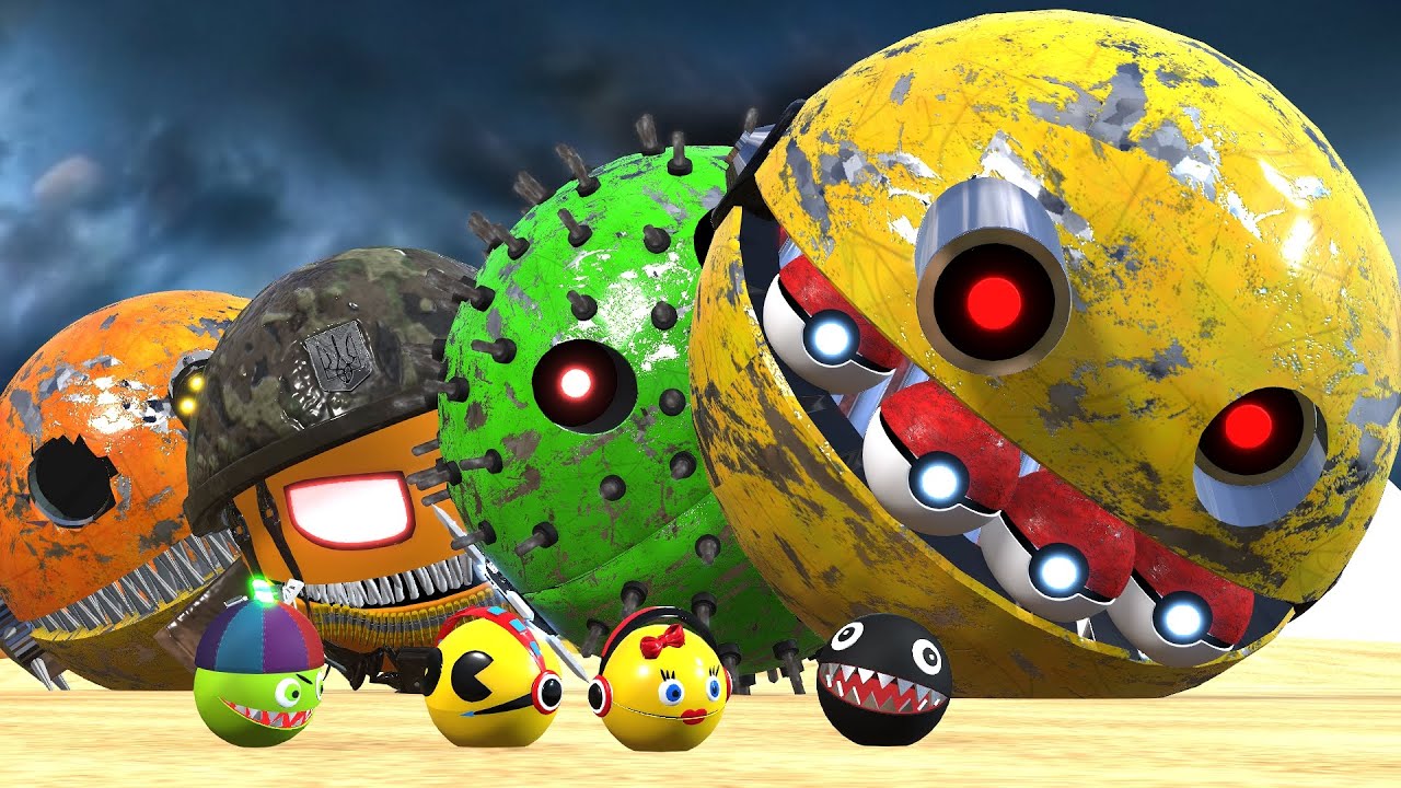 robot Pacman vs Cartoon Cat vs Ms Pacman vs Scary Pacman xX56 - YouTube