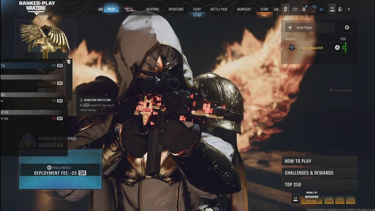 Call of Duty WZ Ranked "Prestige Master Level 90+" Classified Arsenal ...