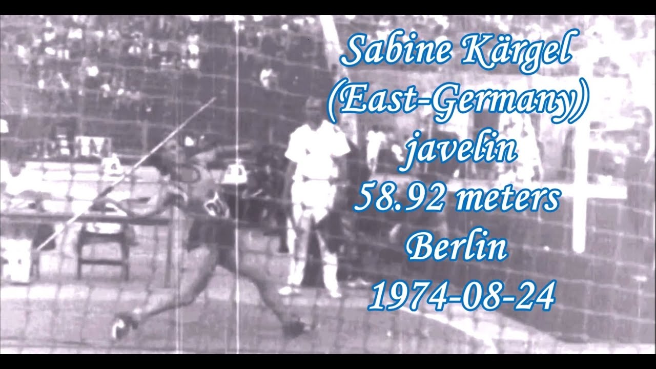 Sabine Kärgel (East-Germany) javelin 58.92 meters Berlin 1974-08-24 ...