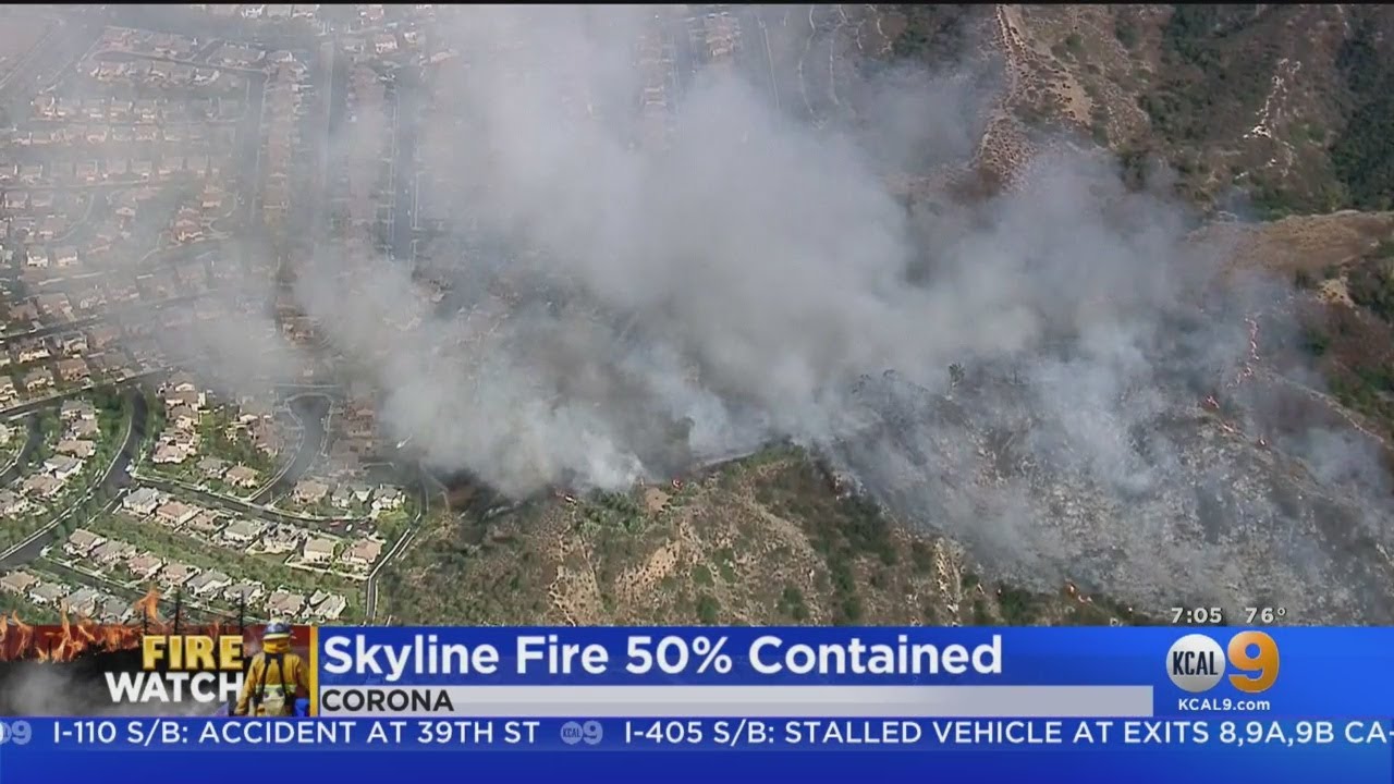 Firefighters Gain Ground On Skyline Fire In Corona - YouTube