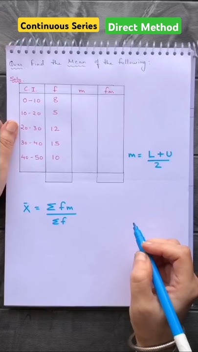 How to Calculate Mean | Continuous Series Using Direct Method #statistics #economics #average # ...