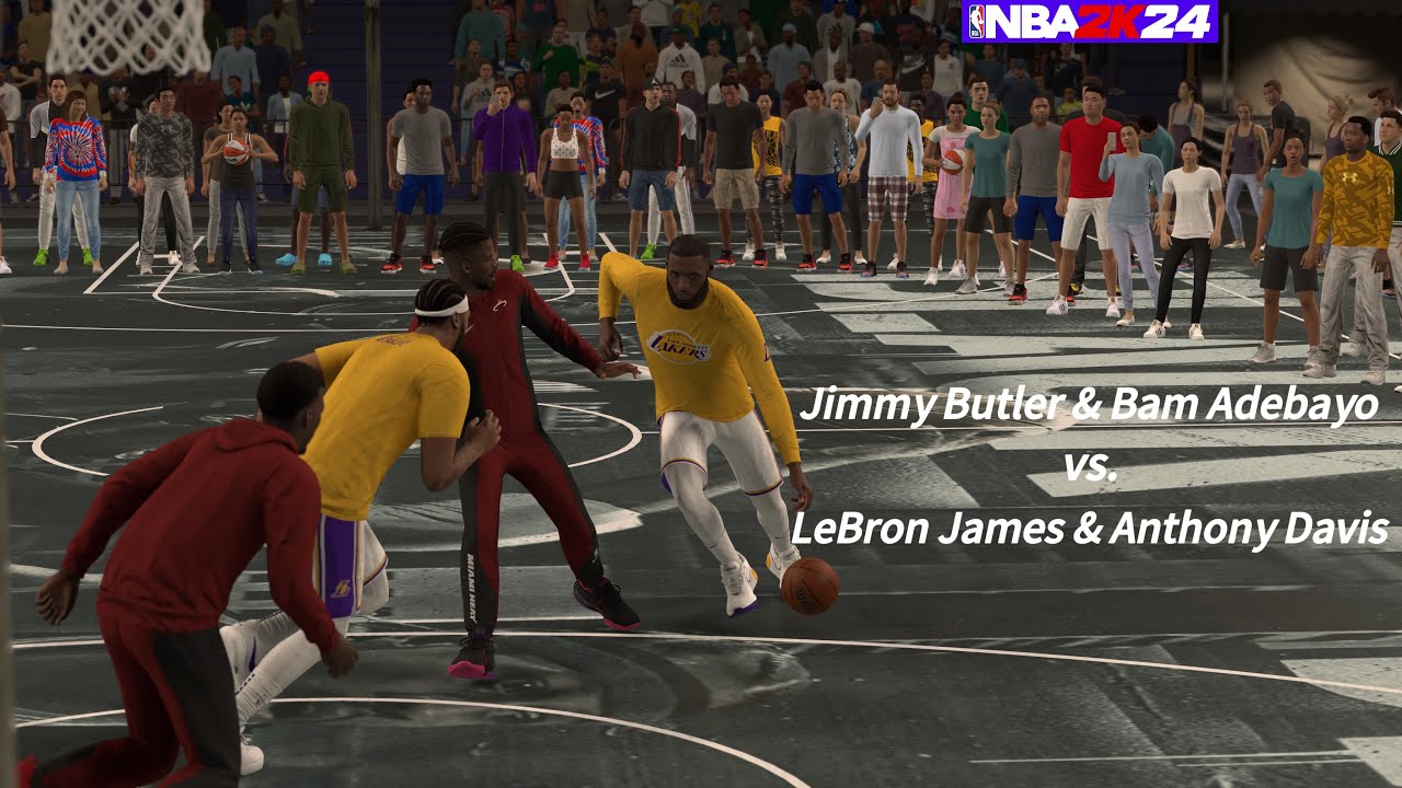 NBA 2K24 - Jimmy Butler & Bam Adebayo vs. LeBron James & Anthony Davis ...