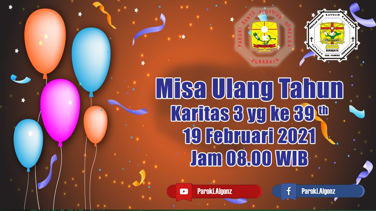Misa Online Ulang Tahun Karitas 3 - YouTube