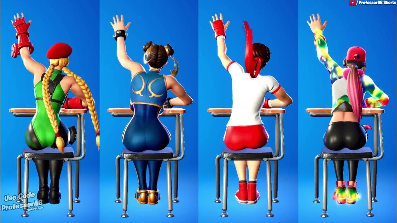 Fortnite Pick Me Emote With Cammy Chun Li Sakura Loserfruit Skins