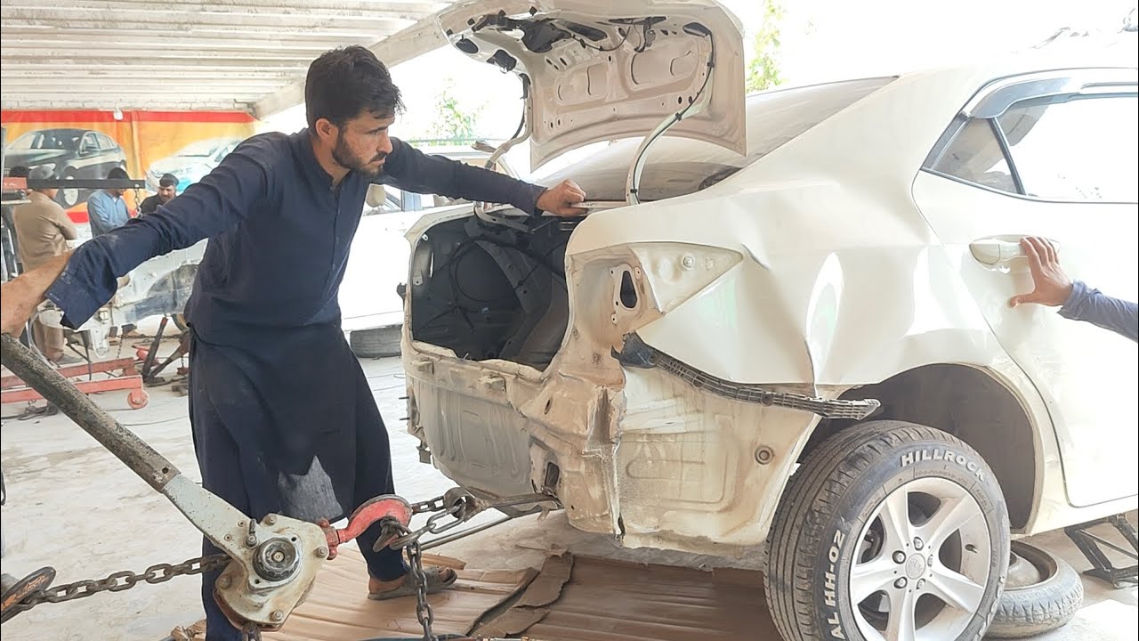 Toyota Corolla Rear Panel PDR Paint Less Dry Dent Remove in Auto Master ...