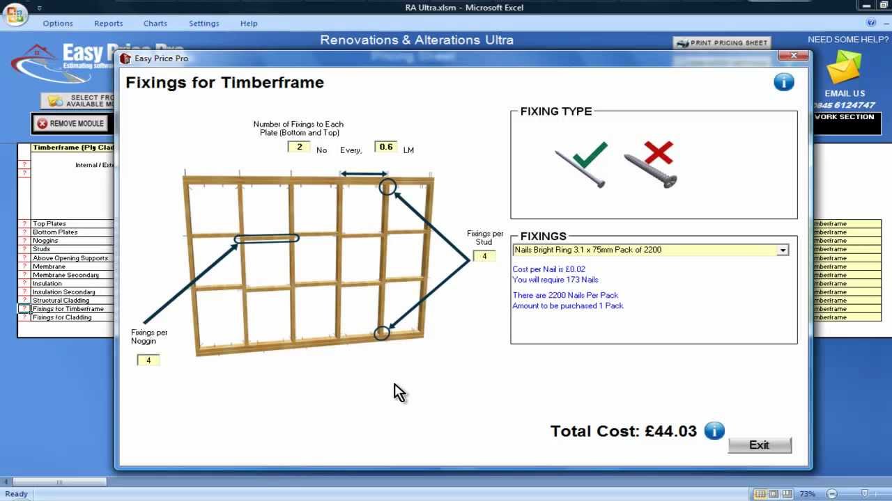 Timber Frame (Ply Cladding Both Sides) Estimating Module - YouTube