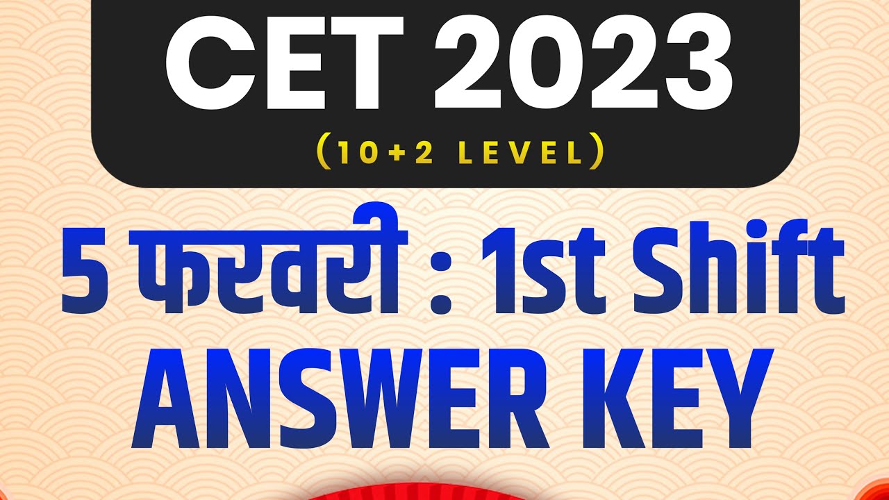 Cet Answer Key | 12th Level Rajasthan Cet Exam 2023 Paper Solution, 5 ...