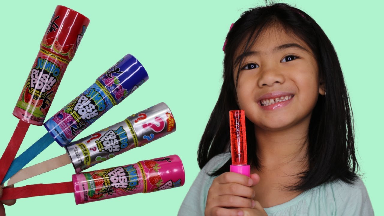 Toddlers Learn Colors with Push Pop Candy - YouTube