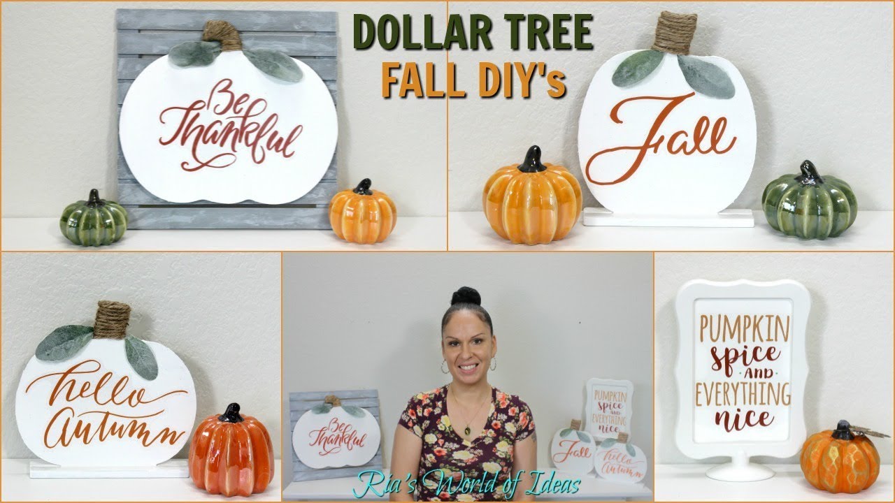 DOLLAR TREE DIY FARMHOUSE STYLE FALL SIGNS | HOME DECOR - YouTube