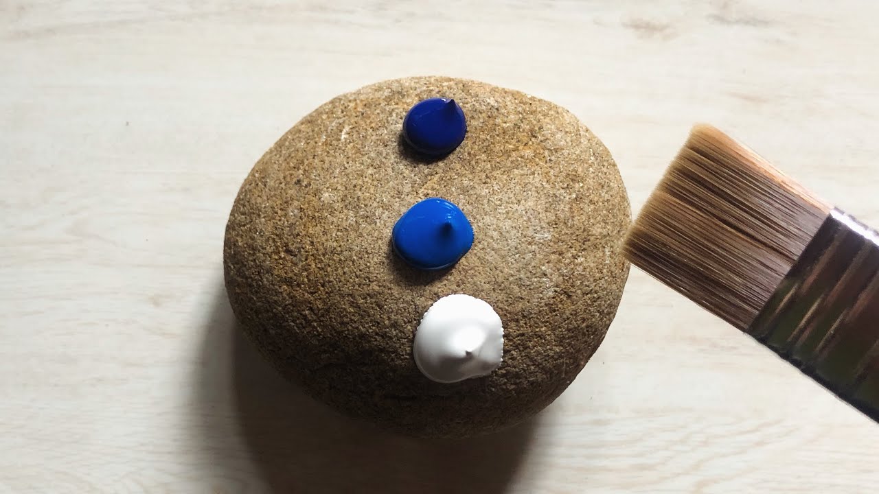 Very Simple & Easy Acrylic Painting on Stone | Step by Step | Painted ...