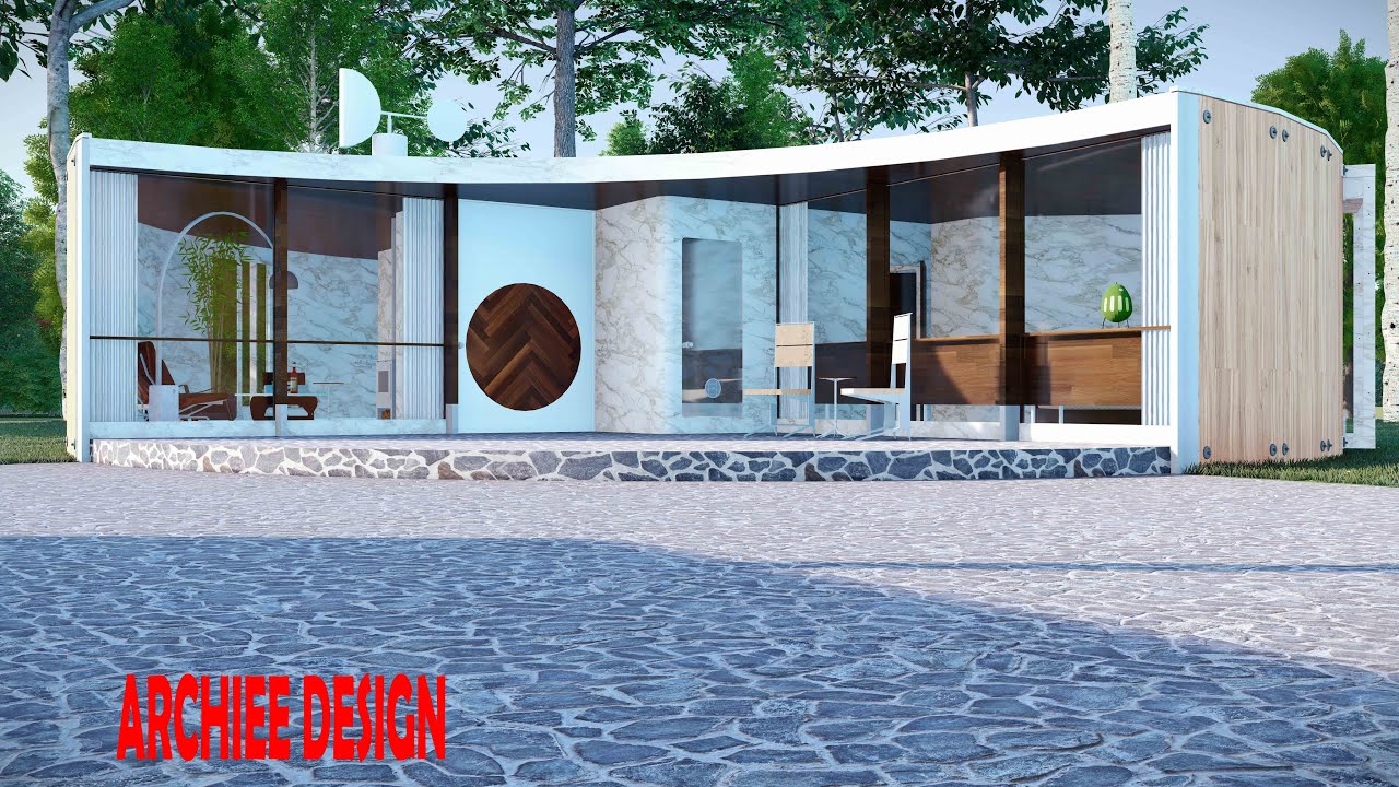 Circular house animation| one floor small house | tiny house ...