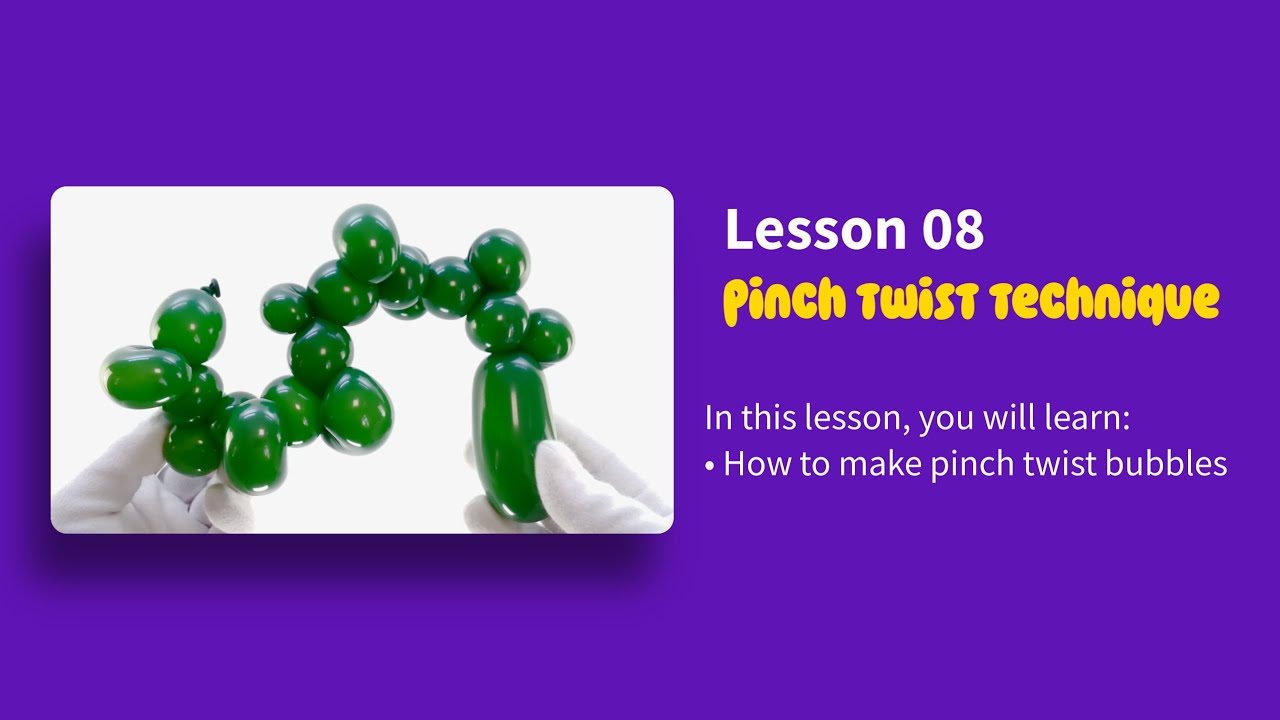 Balloon Animals Twisting for Beginners - 08: How to Make Pinch Twist ...
