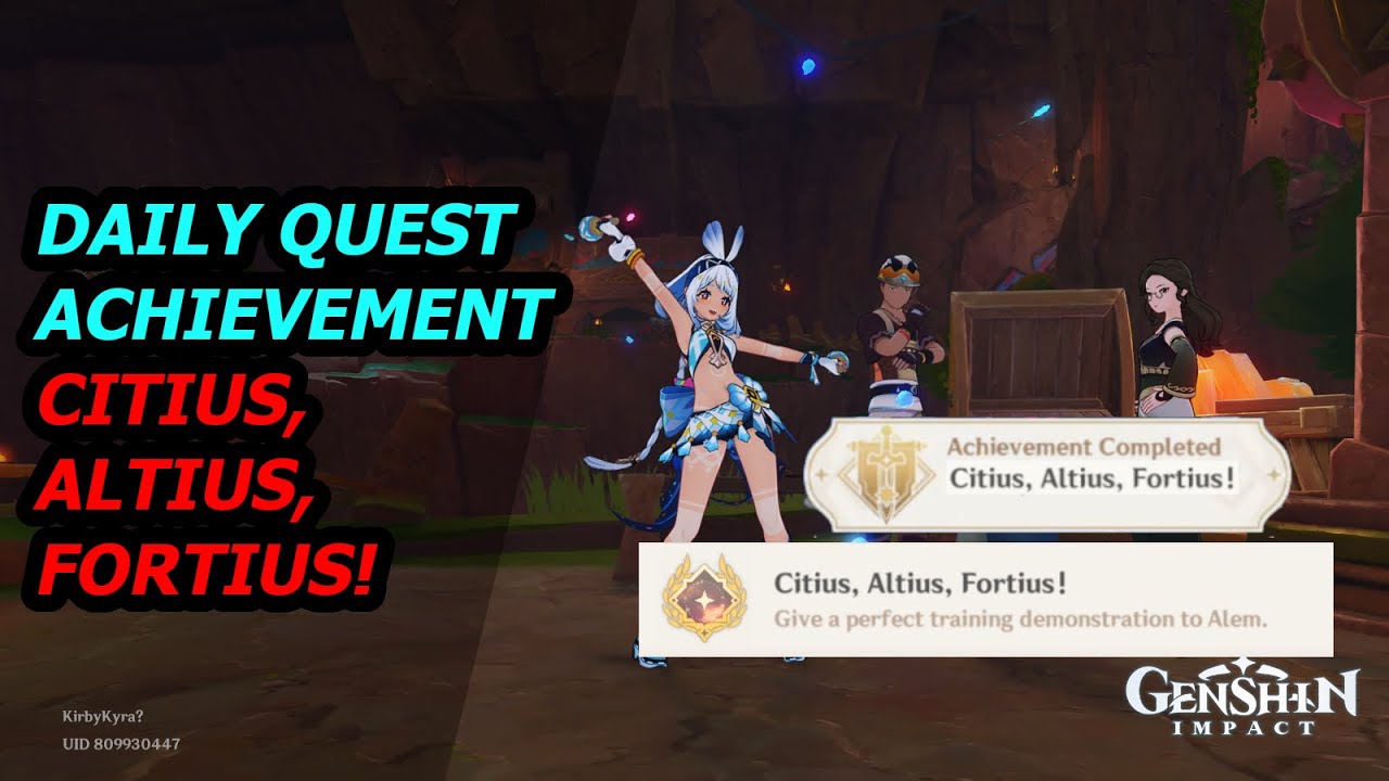 [ GENSHIN IMPACT ] ACHIEVEMENT CITIUS, ALTIUS, FORTIUS! - YouTube