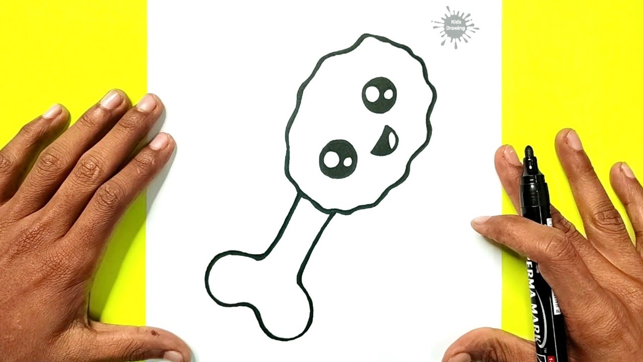 How to draw chicken leg pics | Drawing chicken tandoori - YouTube