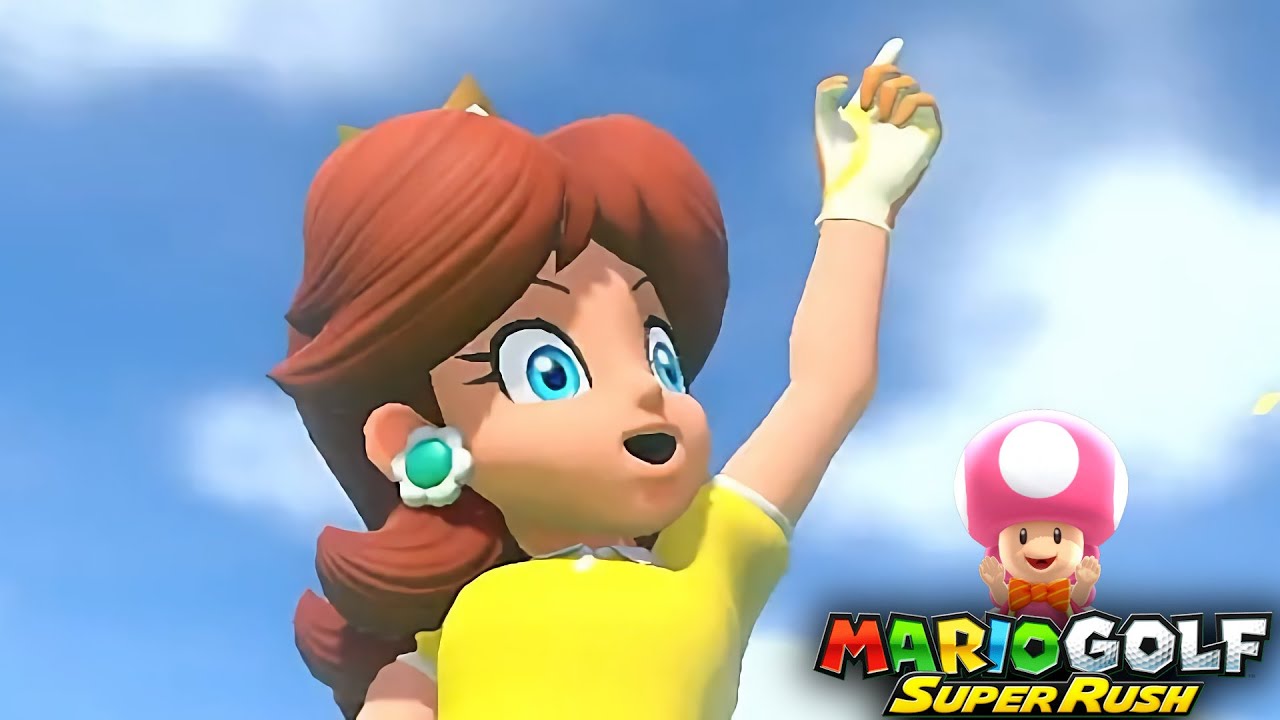 Mario Golf Super Rush Daisy vs Toad vs Luigi vs Mario in Bonny Greens ...