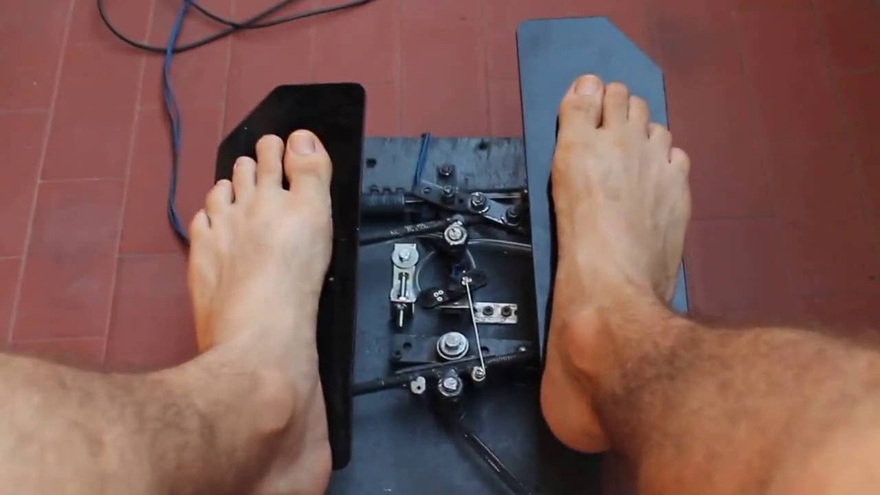 Diy rudder pedals with differential brakes and damper. - YouTube