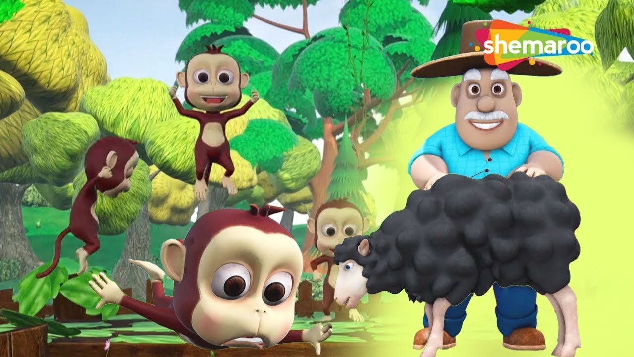 Five Little Monkey + Ba Ba Black Sheep The Best 3D Nursery Rhymes for ...