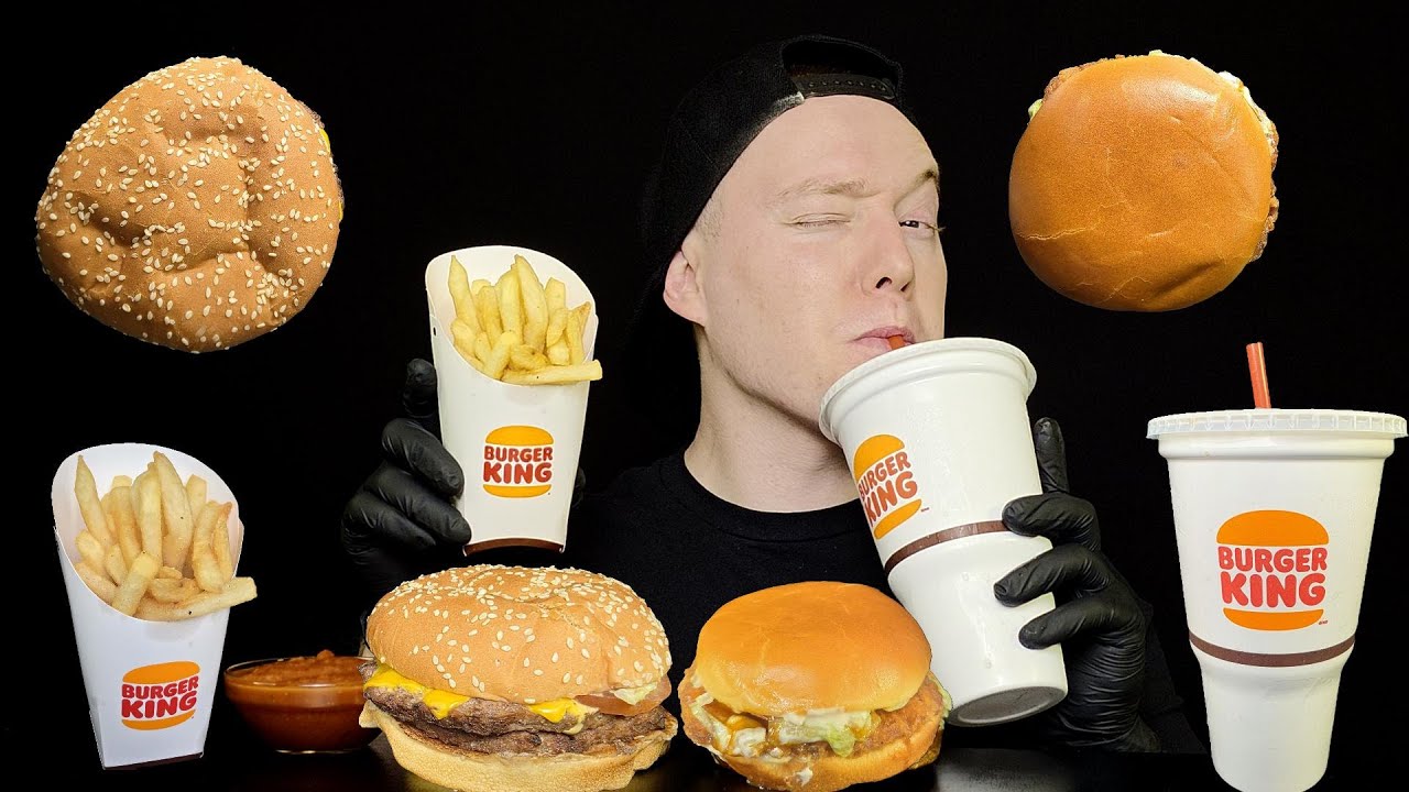 ASMR|Burger King|Pleasant Sounds|Eating|Mukbang|Juicy Burgers|ASMR For ...